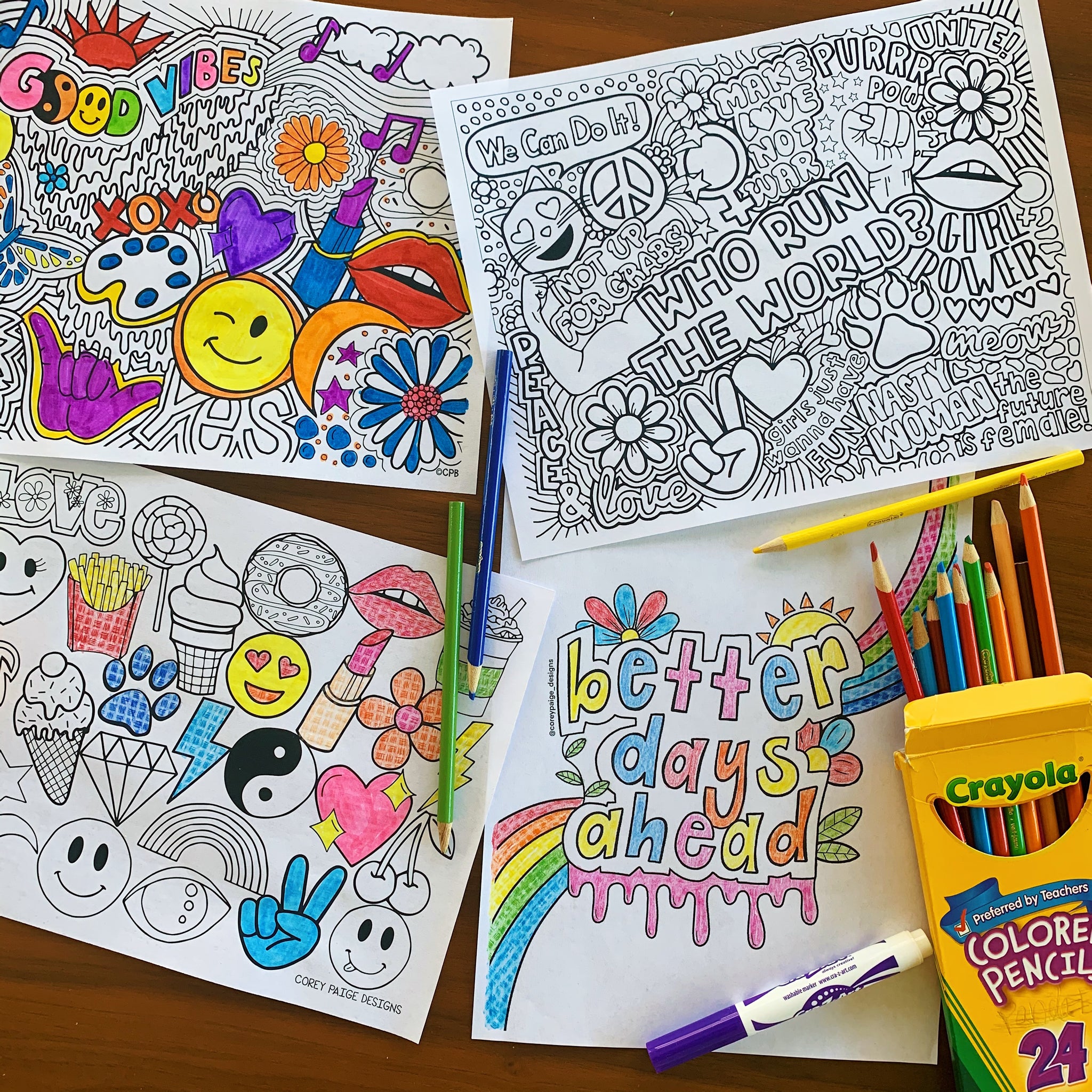 Emoji Coloring Sheet – CoreyPaigeDesigns