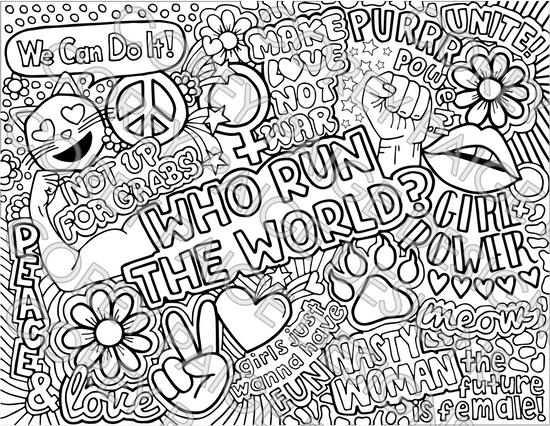 Girl Power Coloring Sheet – CoreyPaigeDesigns