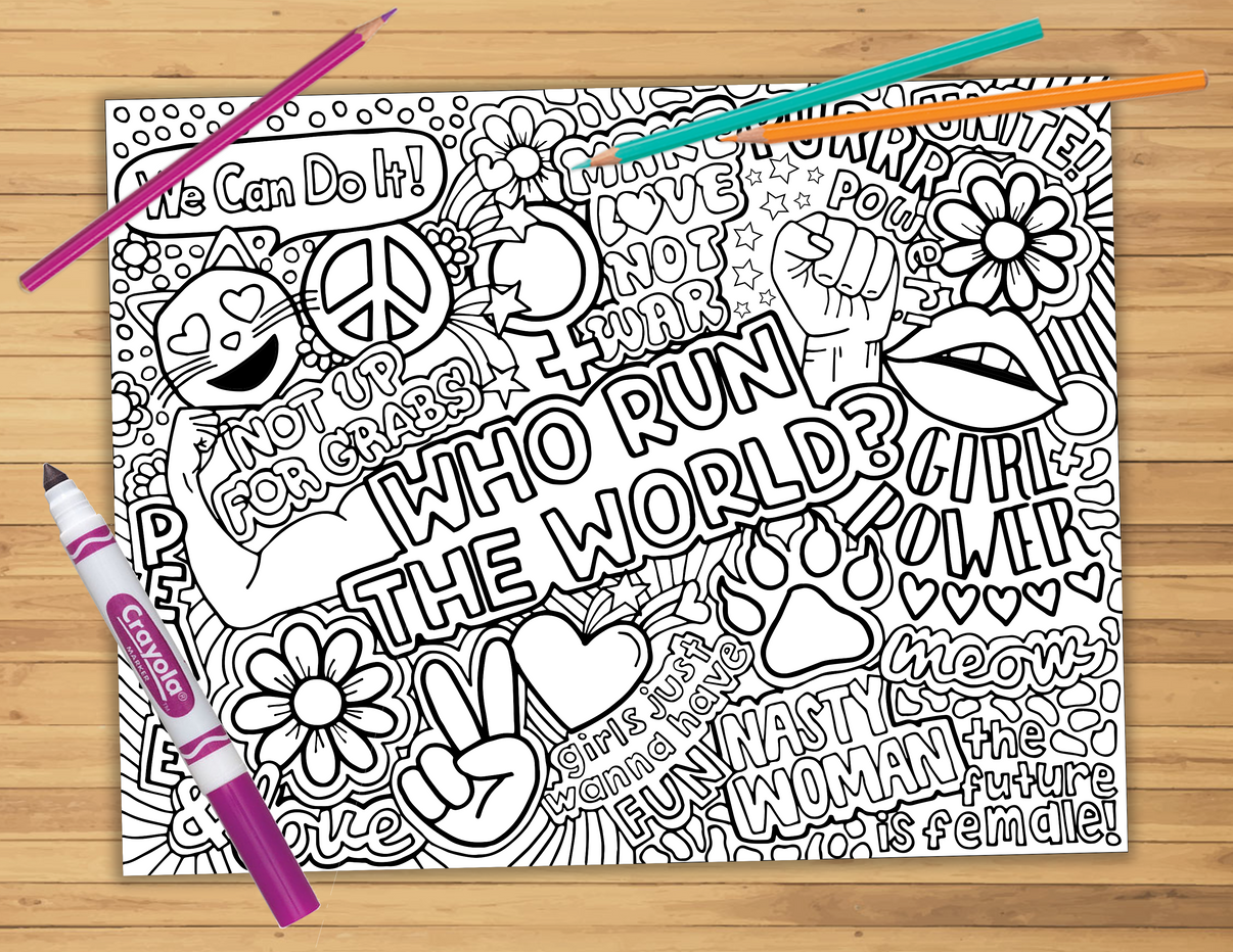 Girl Power Coloring Sheet – CoreyPaigeDesigns