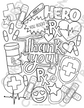 Thank You Healthcare Heroes Coloring Sheet – CoreyPaigeDesigns